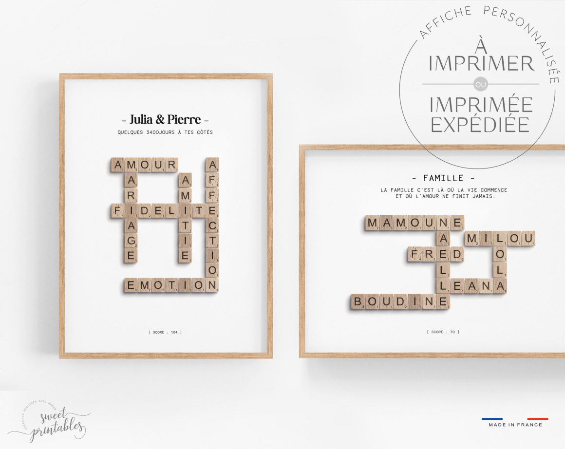 Affiche XYLO Mots mêlés, type scrabble - Sweet Printables